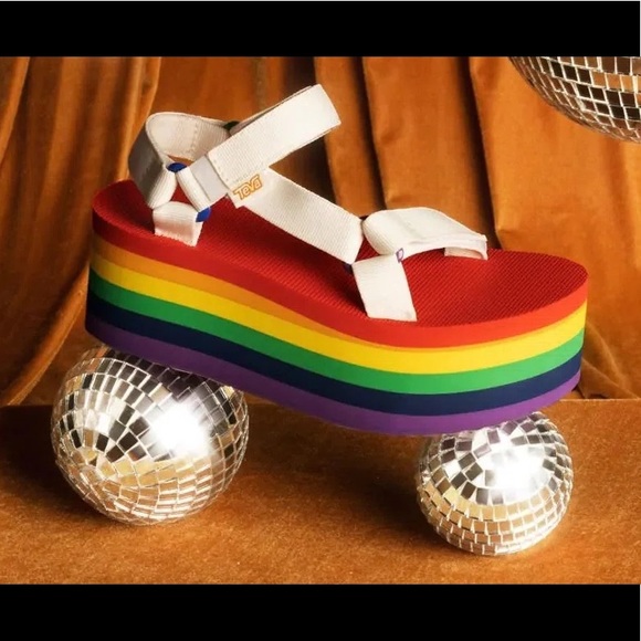 Teva | Shoes | Teva Flatform Universal Rainbow Pride Sandal | Poshmark